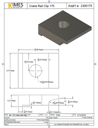 Rail Clip 175 lb Crane Rail – Kimes Steel